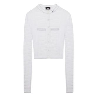 GCDS Tennis Cardigan - - Knitwear - Damen - Wei&szlig; - L