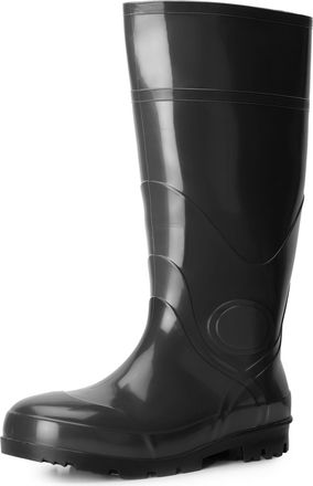 Ladeheid Gummistiefel Herren hoch Erwachsene wasserdichte Regenschuhe LA-914 (Schwarz, 46 EU)