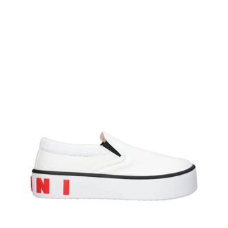 Marni Slip-On Sneakers mit Maxi-Logo hinten - - Shoes - Herren - Wei&szlig; - 43 EU