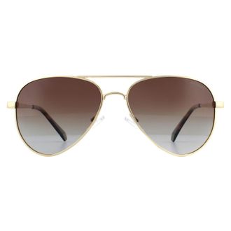Polaroid Aviator Herren Gold Braun Gradient Polarisierte Sonnenbrille