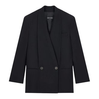 Giorgio Armani Blazer V-Neck Double-Boutonn&eacute; - Femme - Vestes - Noir - Taille: 38 FR