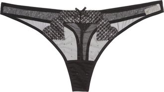 Fleur du Mal Tanga mit Herzstickerei - Schwarz