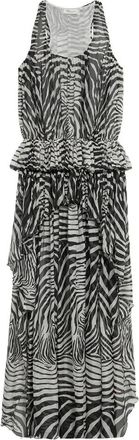 Blumarine Femme, Robes, Multicolore, Taille: 36 FR Robe Maxi Asym&eacute;trique &Agrave; Volants