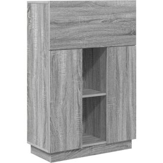 vidaXL Vidaxl - Bureau avec porte Gris 71,5 x 31,5 x 106,5 cm Bois dingénierie