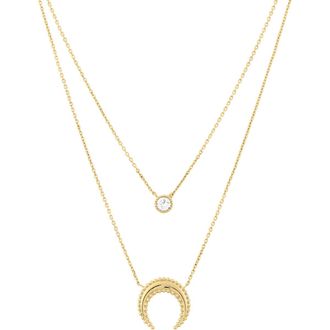 Cleor Collier en brass, 3 microns of gold et zircon