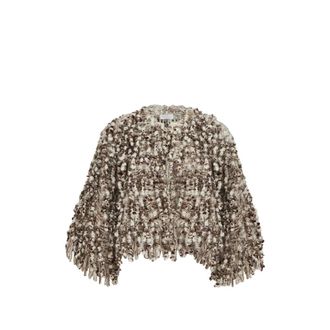 Brunello Cucinelli Dazzling Twist-embroidery Cardigan In Mohair And Wool