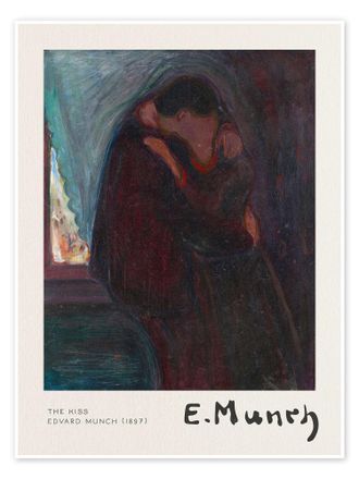Posterlounge The Kiss Poster von Edvard Munch 50 x 70 cm Wandbilder Wanddeko