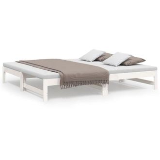 vidaXL Tagesbett Ausziehbar Wei&szlig; 2x(90x190) cm Massivholz Kiefer Vidaxl