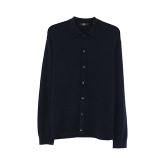7 For All Mankind Button Polo - - Knitwear - Herren - Blau - S