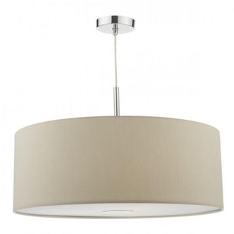 D&auml;r Lighting DAR RONDA - Suspension Cylindrique 60cm 3 Lumi&egrave;res Ecru avec diffuseur