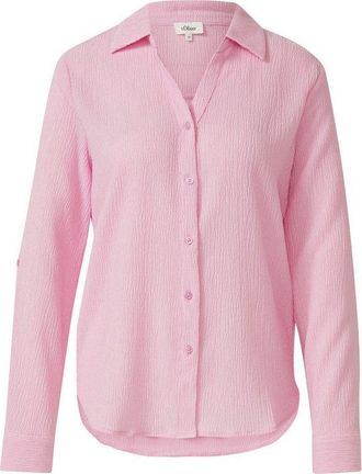 s.Oliver Langarmbluse Bluse Strukturierte Hemdbluse mit Turn-up