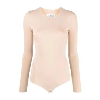 Maison Margiela Viskose-Elastan-Bluse - - Tops - Damen - Beige - 2XS