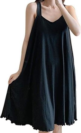 Generic Chemise de nuit ample pour femme - V&ecirc;tements de nuit grande taille pour femmes - T-shirt de nuit ample - Chemise de nuit longue grande taille fine - C