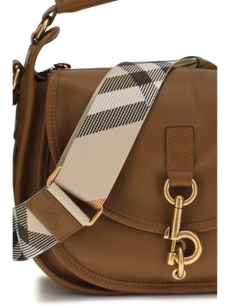 Burberry Womens Crossbody Bag B Clip Hazel Leather Calf Shoulder