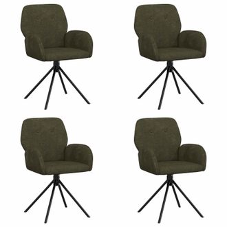 vidaXL Sedie Da Pranzo Girevoli 4 Pz Pelle Scamosciata Sintetica Vidaxl