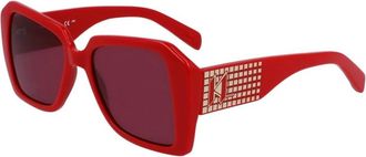 Karl Lagerfeld Femme, Accessoires, Rouge, Taille: ONE Size Lunettes de soleil &agrave; monture inject&eacute;e avec verres d&eacute;grad&eacute;s