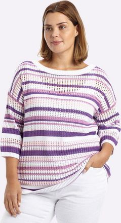 Sheego Strickpullover 3/4-Arm-Pullover 3/4-Arm Ajour