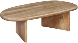 Sweeek Table Basse Ovale Bois de manguier Naturel. L 119.5 x P 60 x H 35cm