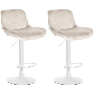 Clp Lot de 2 tabourets de bar Solon blanc Crème Velours