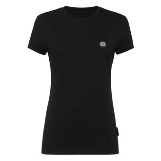 Philipp Plein Femme, Tops, Noir, Taille: 36 FR Pure Fit T-Shirt Logo Fatale