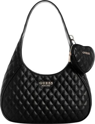 Guess Femme, Sacs, Noir, Taille: ONE Size Atabey Hobo Quilted Shoulder Bag