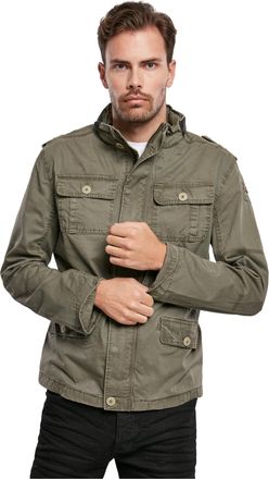 Brandit Jacket - Stylische Jacke f&uuml;r Herren mit versteckter Kapuze, Stehkragen und Baumwollfutter, Oliv,5XL Gro&szlig;e Gr&ouml;&szlig;en