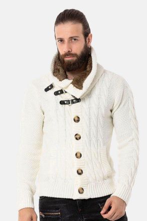 Cipo & Baxx Strickpullover Pullover (1-tlg) mit trendigem Schalkragen, CP265