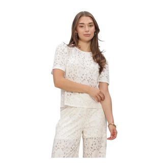 Object Bianca S/S RE Top - - Tops - Damen - Beige - S