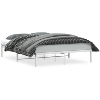vidaXL Cadre de lit m&eacute;tal sans matelas blanc 160x200 cm Vidaxl