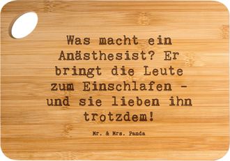 Mr. & Mrs. Panda Brett Spruch An&auml;sthesist Schlafprofi - Geschenk, Fr&uuml;hst&uuml;cksbrettchen, Lebenswichtige Arbeit, schneidunterlage, Hackbrett, wurstbrett, Schneidebrett, B