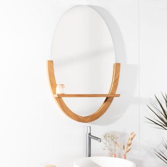 Wanda Collection Wanda Collection - Miroir Anita de salle de bain ovale en teck massif