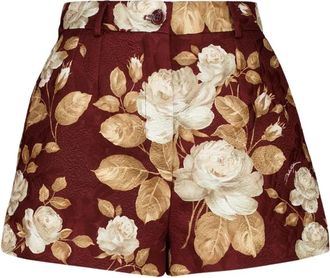 Dolce & Gabbana Femme, Shorts, Multicolore, Taille: 38 FR Shorts Brocart Rose Vintage
