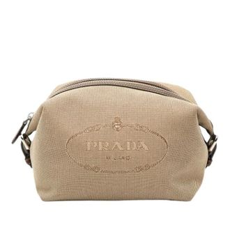 Prada Pochette en toile Pre-owned - Femme - Pre-owned - Beige - Taille: ONE Size