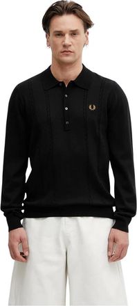 Fred Perry Herren, Strickwaren, Schwarzk, SGr&ouml;&szlig;e