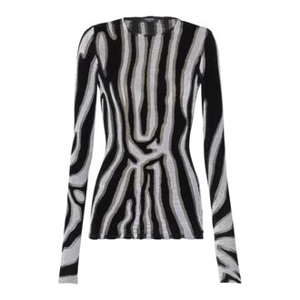 Balmain Bodycon-Top mit Zebraprint und Samt - - Tops - Damen - Mehrfarbig - L