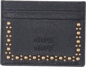 Miu Miu Studded Leather Card Holder