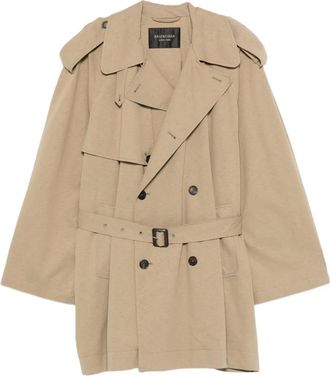 Balenciaga belted double-breasted trench coat - Nude