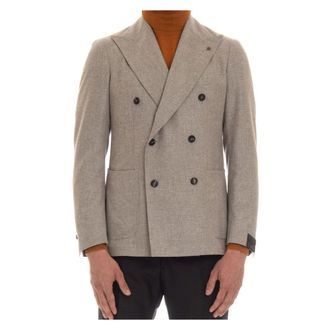 Tagliatore Doppelreihige Jacke mit breitem Revers - - Jackets - Herren - Braun - XL