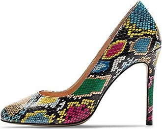 elashe Femme Escarpins Bout Rond, Classic Slip on Talons Aiguilles, élégante 10cm Talons de Soirée MariageSerpentine EU40