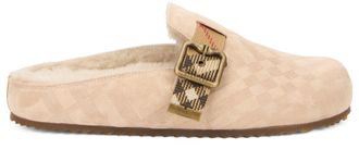 Burberry Womens Mules Urchin Suede Shearling Blonde Calfskin Sandal