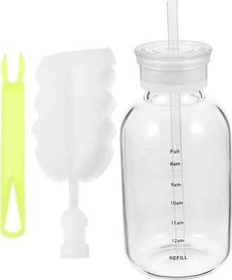 Cabilock Glasbecher Mit Deckel Und Strohhalm Von Trinkgl&auml;sern F&uuml;r Wasser Tee Kaffee Hitzebest&auml;ndig Bruchfest F&uuml;r K&uuml;che Und Esszimmer