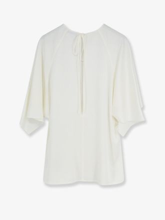 Stella McCartney Womens Satin Handkerchief Top White Acetate T-Shirts & Jerseys