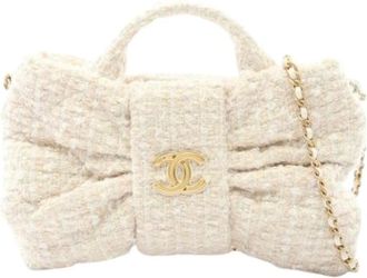 Chanel Sac &agrave; main vintage doccasion - Femme - Pre-owned - Beige - Taille: ONE Size