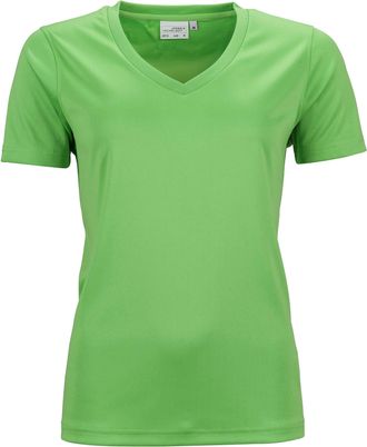 James & Nicholson Damen Ladies Active-V T-Shirt, Gr&uuml;n (Lime-Green), 42 (Herstellergr&ouml;&szlig;e: XXL)