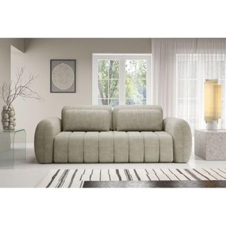 Fun M&ouml;bel Sofa 3-Sitzer mit Schlaffunktion caria in Stoff Quelle Ecru