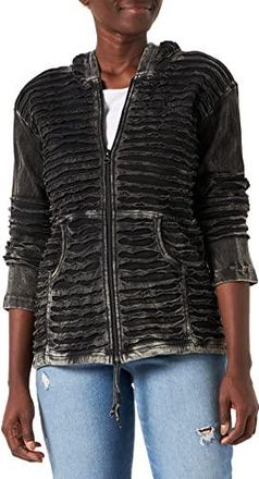 Shopoholic Fashion Femmes Délavé Lacérés Rasoir Coupe Capuche - Noir, Noir, 3XL