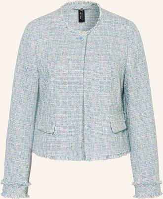 Marc Cain Kastenjacke Aus Boucl&eacute; Mit Glitzergarn blau