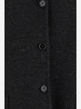 Jil Sander Womens Wool Coat Dark Grey