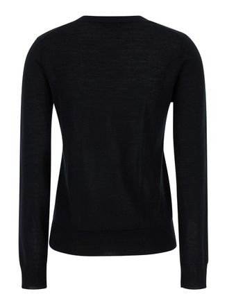 P.A.R.O.S.H. Womens Black Crewneck Long Sleeve Sweater Fabric Tops Top