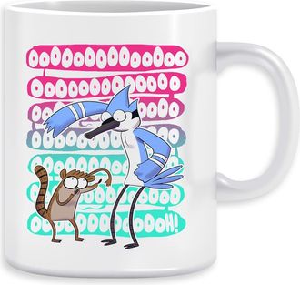 Vendax Mordecai & Rigby Oh! Kaffeebecher Becher Tassen Ceramic Mug Cup